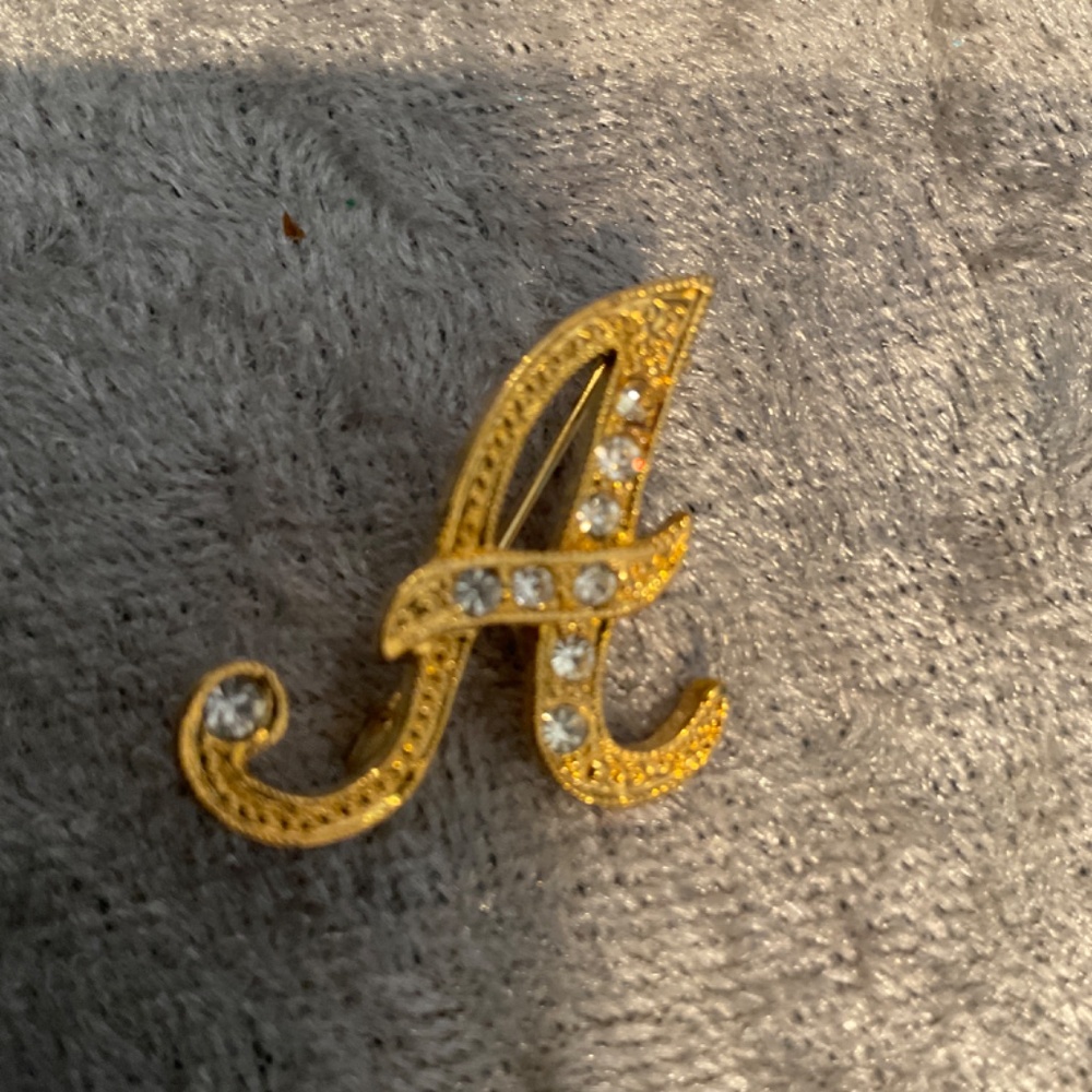 Vintage Monogram Letter "A" Pin - Gem